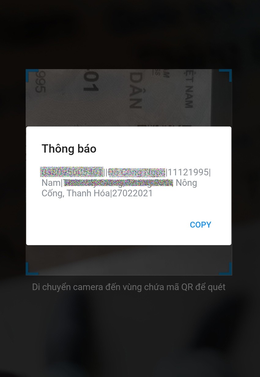 Quét mã QR trên thẻ CCCD, công dân có được những thông tin gì?